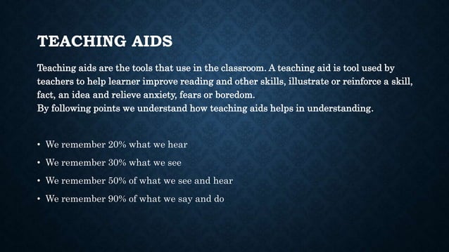 Presentation teaching aids | PPTX | Education