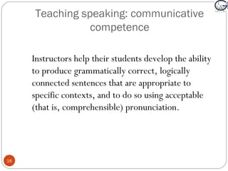 Teaching speaking- Communicative competence | PPT