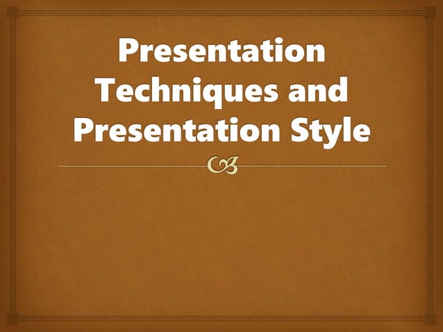 Presentation techniques and presentation style | PPTX | Computer ...