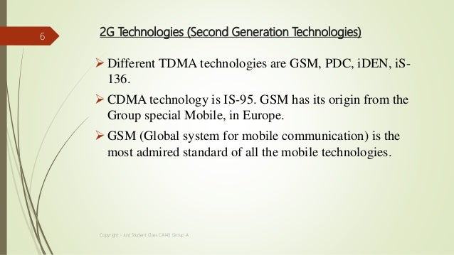 Presentation telecommunication of 2G