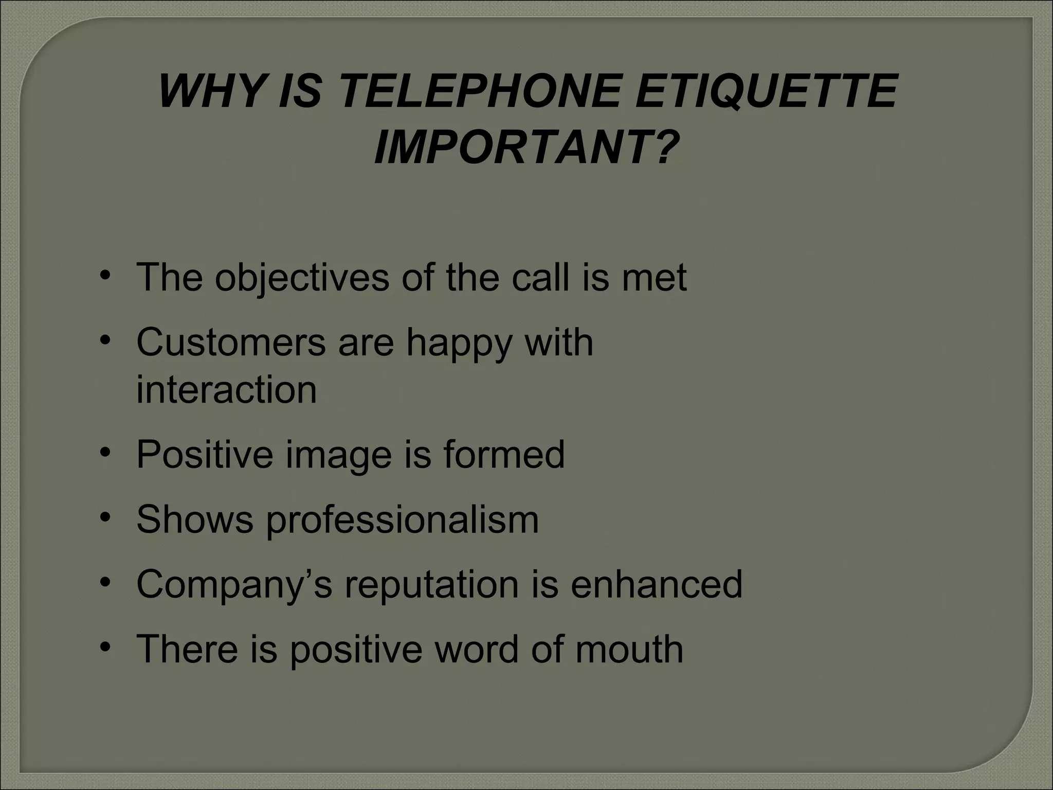 Presentation: Telephone Etiquette | PPT