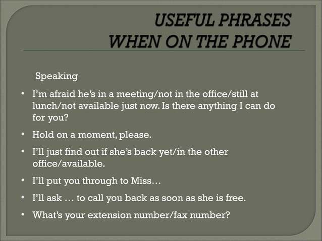 Presentation: Telephone Etiquette | PPT