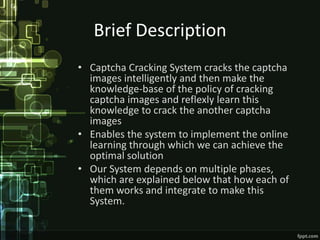 CAPTCHA Cracking System | PPT