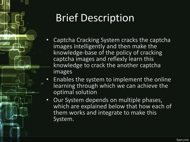 CAPTCHA Cracking System | PPT
