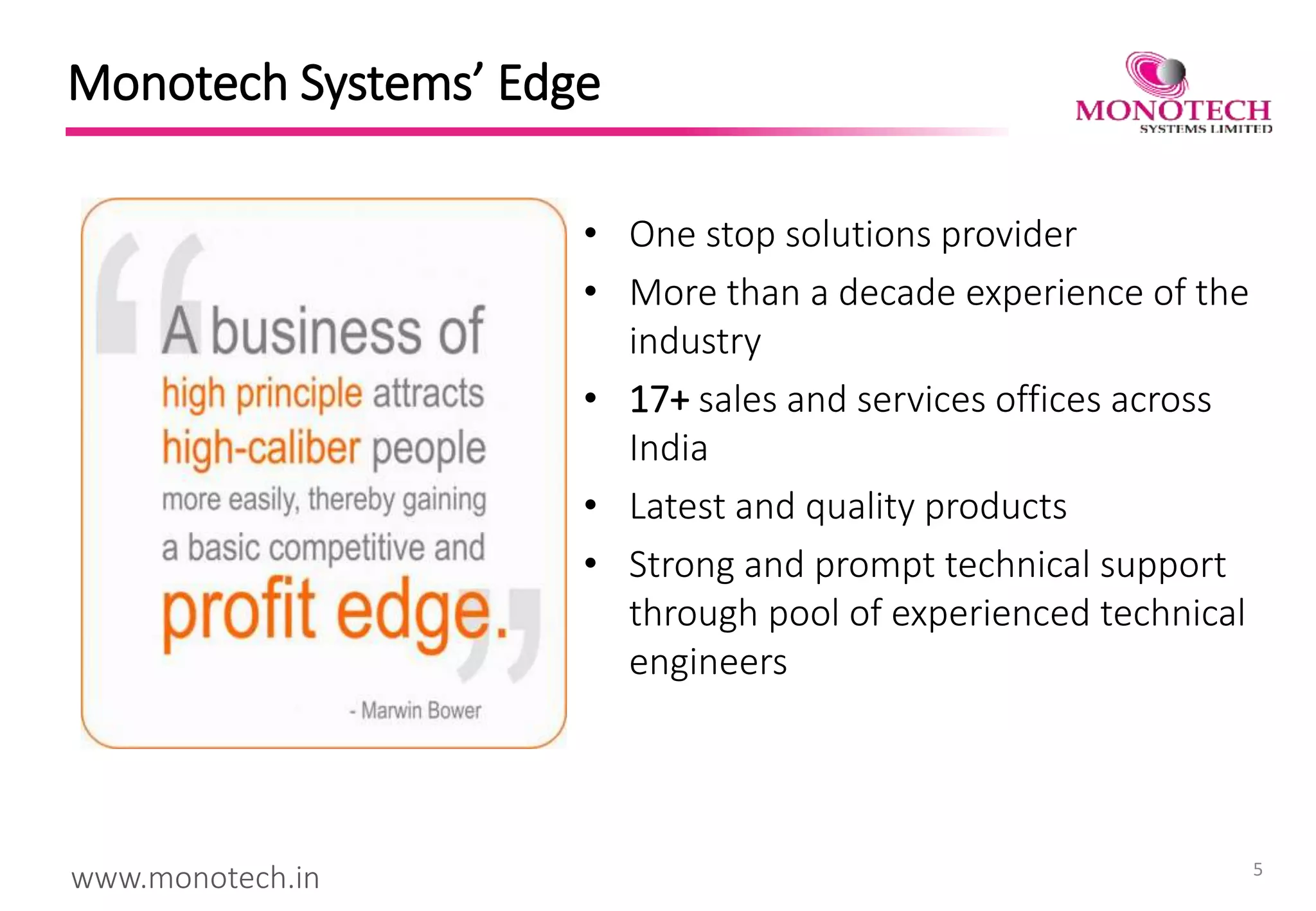 monotech systems ltd. | PPTX | Manufacturing Industry | Industries