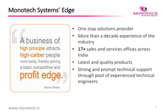 monotech systems ltd. | PPTX | Manufacturing Industry | Industries