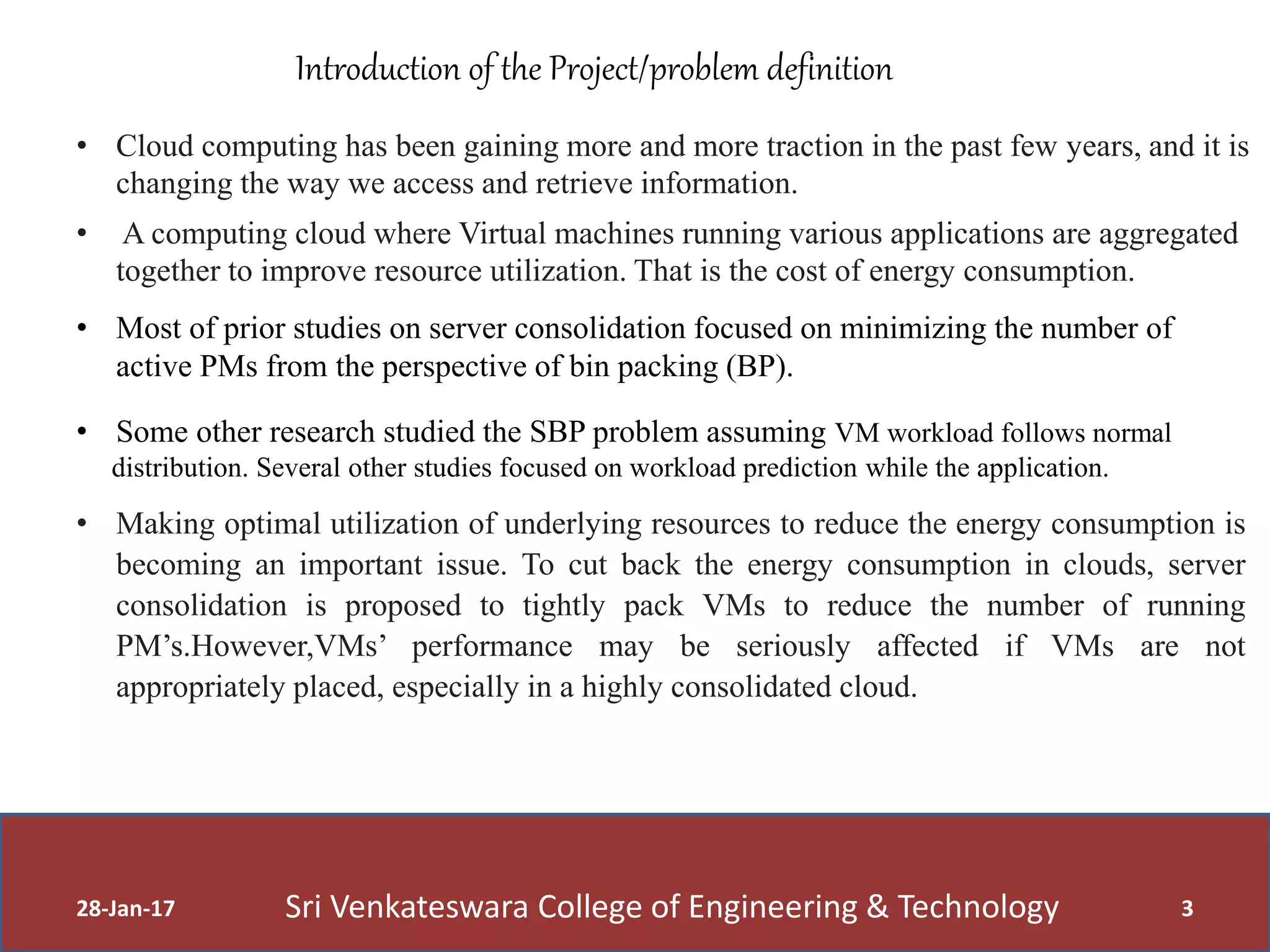 To minimize energy consumption in virtualization based on a computing cloud | PPT