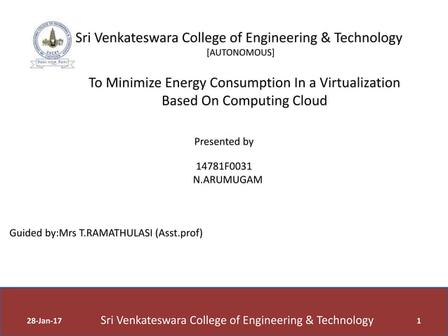 To minimize energy consumption in virtualization based on a computing ...