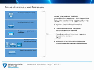 "Организация защищенной распределенной сети. Примеры использования решений С-Терра" | PPT