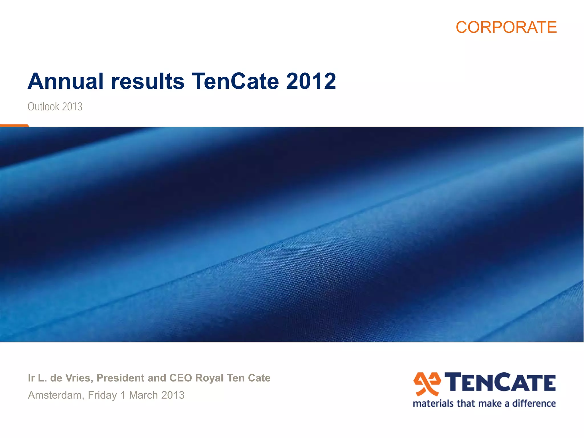 TenCate annual results 2012 | PDF | Business Accounting & Finance ...