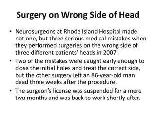 Presentation ten most famous medical mistakes | PPTX