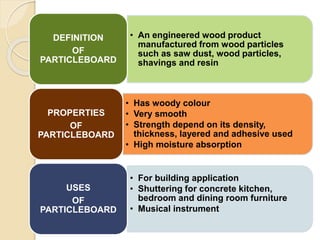 Presentation FYP/TESIS : Properties Of Particleboard From Acacia ...