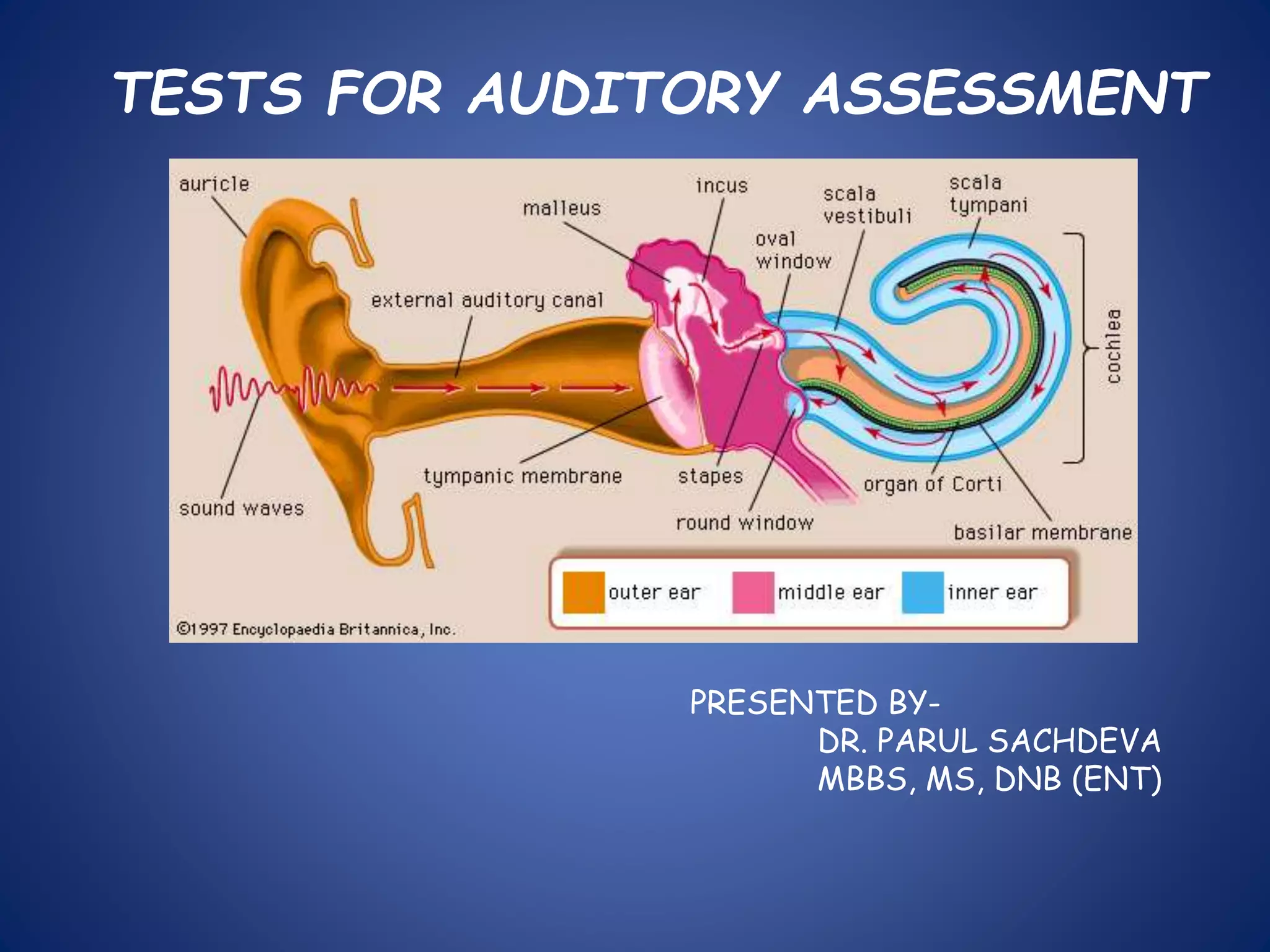 TESTS FOR AUDITORY ASSESSMENT | PPTX