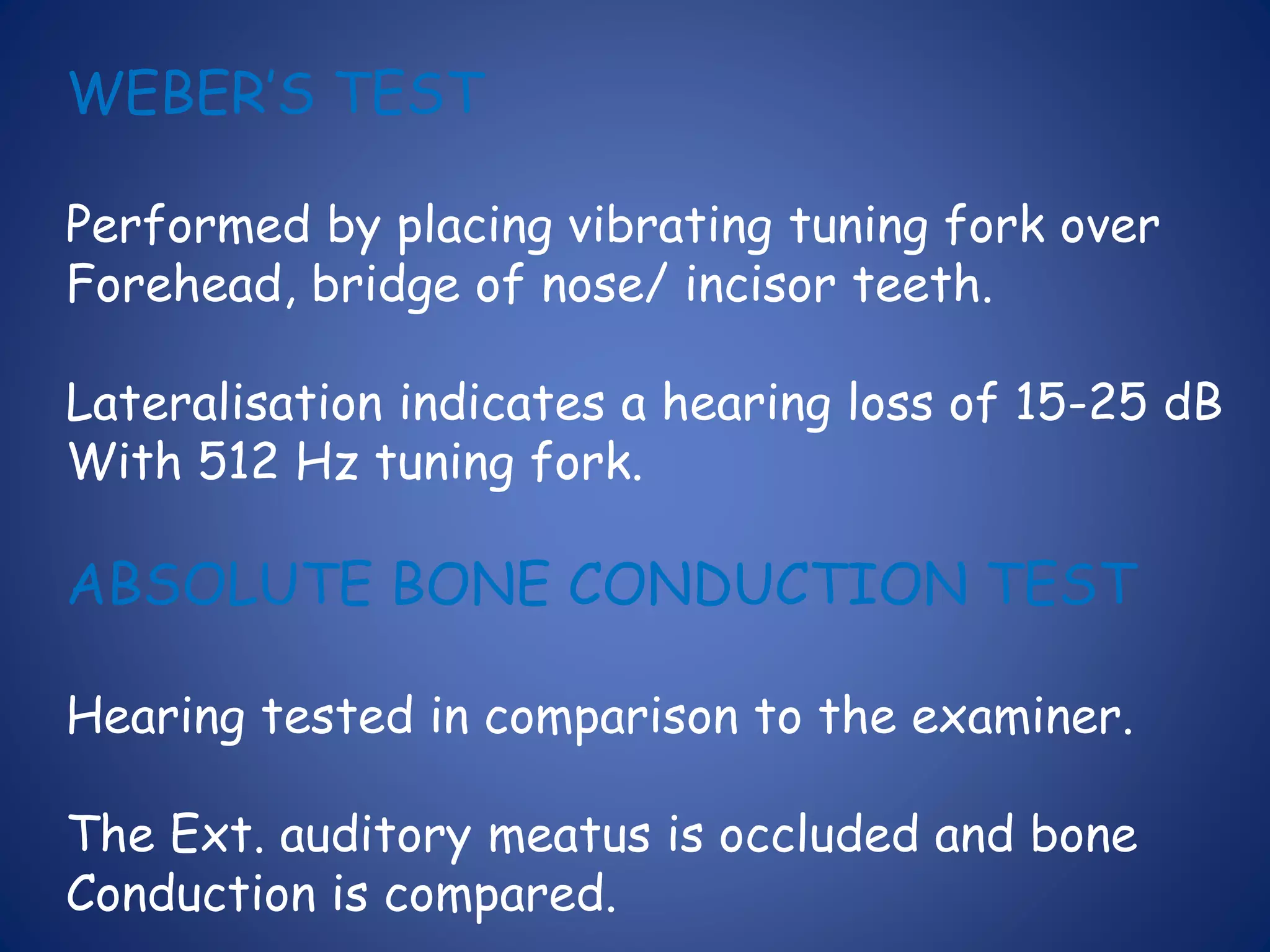 TESTS FOR AUDITORY ASSESSMENT | PPTX