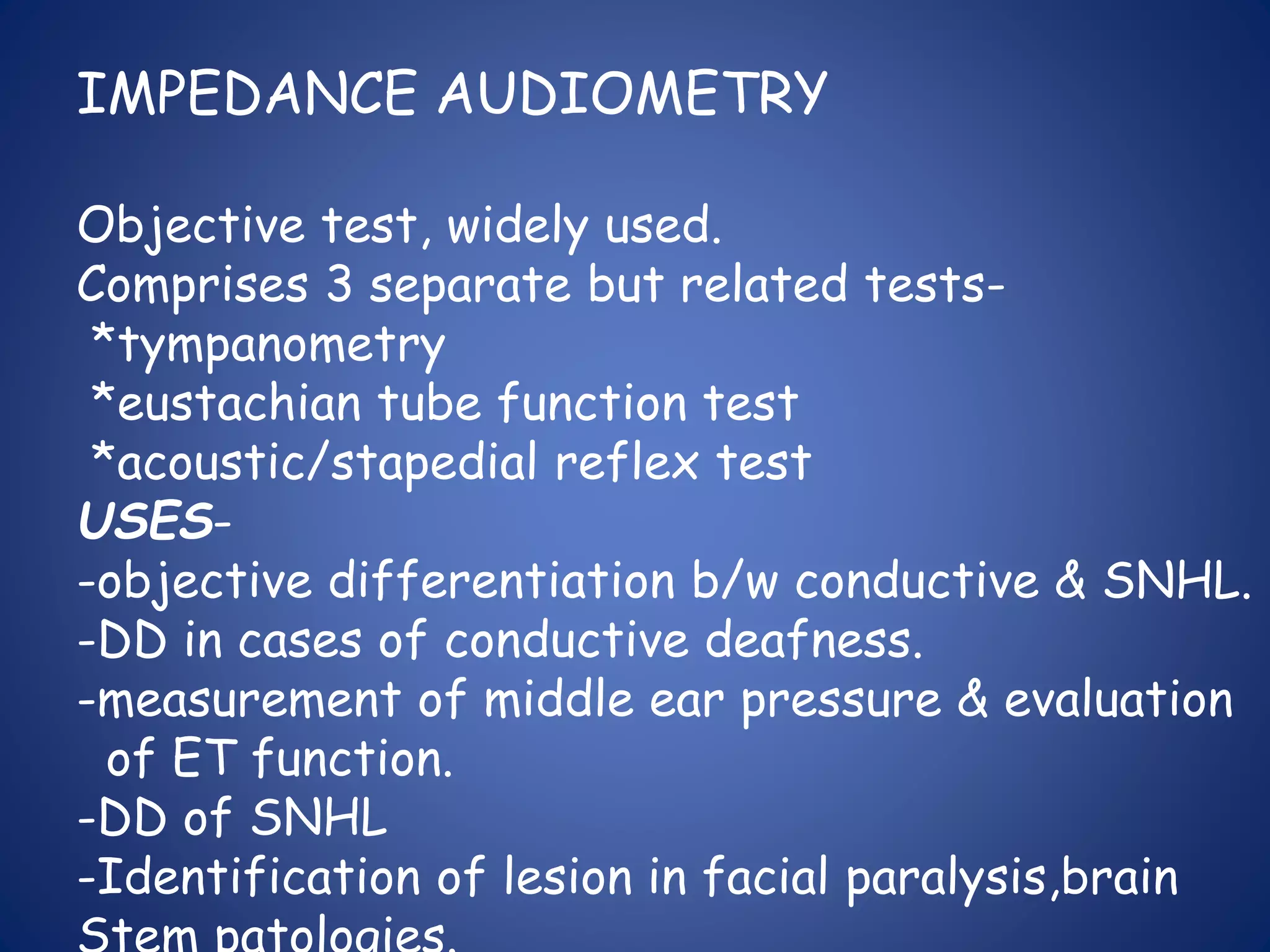 TESTS FOR AUDITORY ASSESSMENT | PPTX