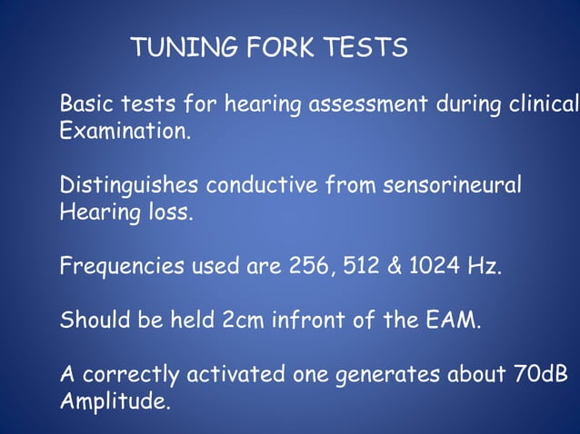 TESTS FOR AUDITORY ASSESSMENT | PPTX