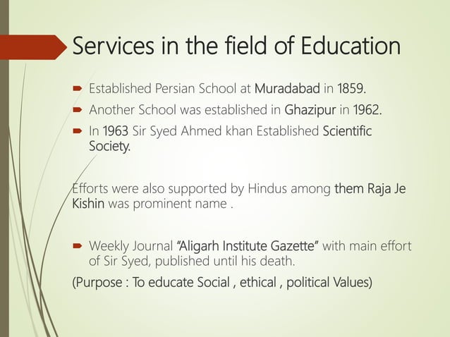 Sir Syed Ahmed Khan and the Aligarh Movement | PPTX
