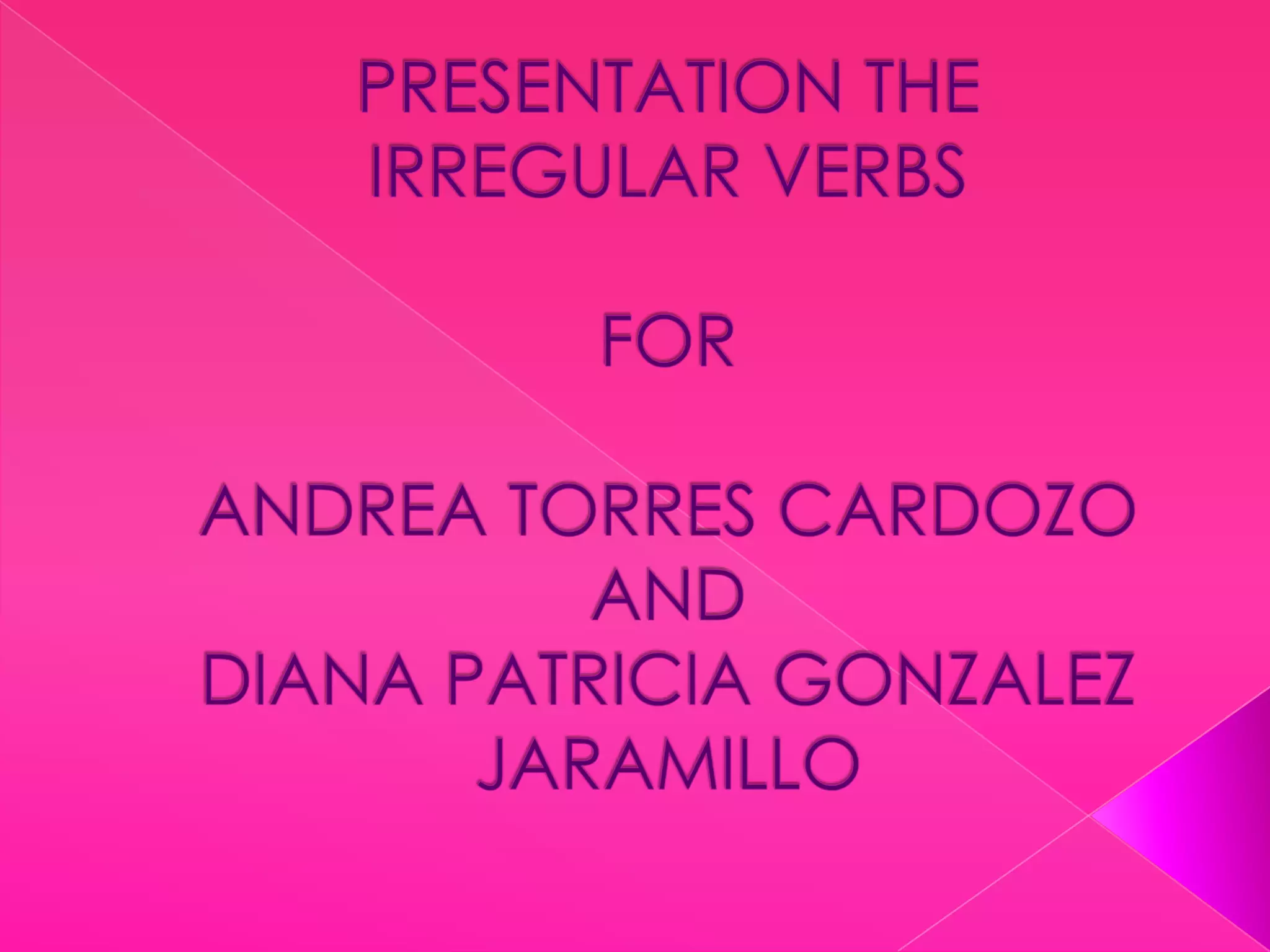 Presentation the irregular verbs | PPTX