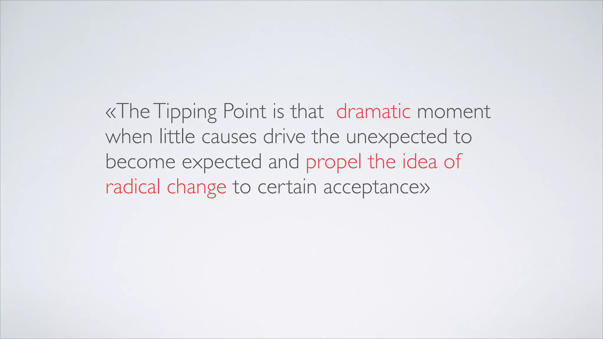 The tipping point. Book presentation. | PPT