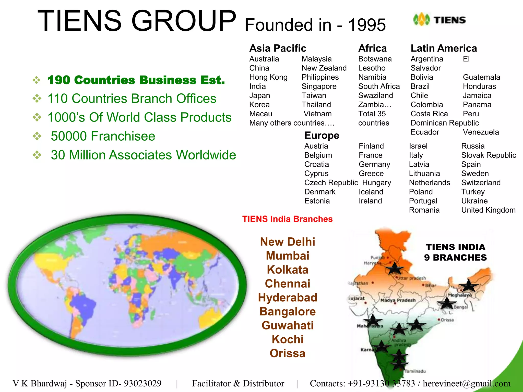 Presentation Tiens india | PPSX