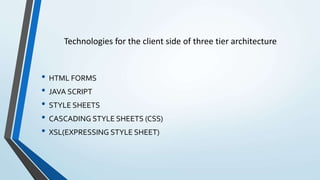 PRESENTATION TIER related to dbms in eng | PPT