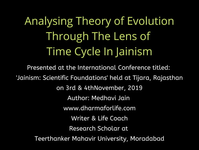 Analysing Theory of Evolution Through The Lens of Time Cycle in Jain ...