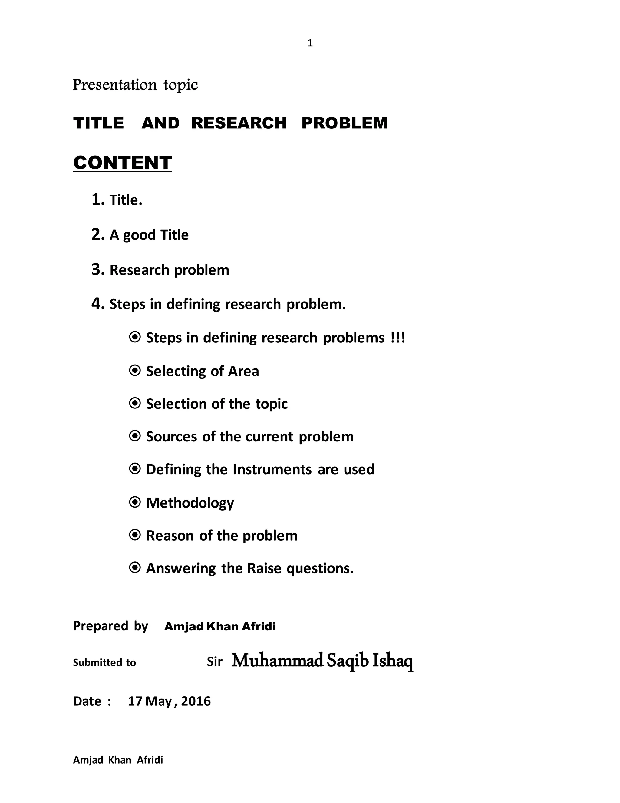 TITLE AND RESEARCH PROBLEM | DOCX