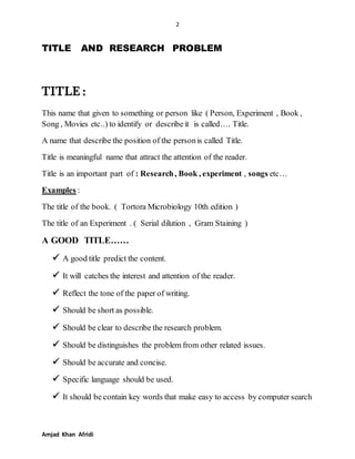 TITLE AND RESEARCH PROBLEM | DOCX