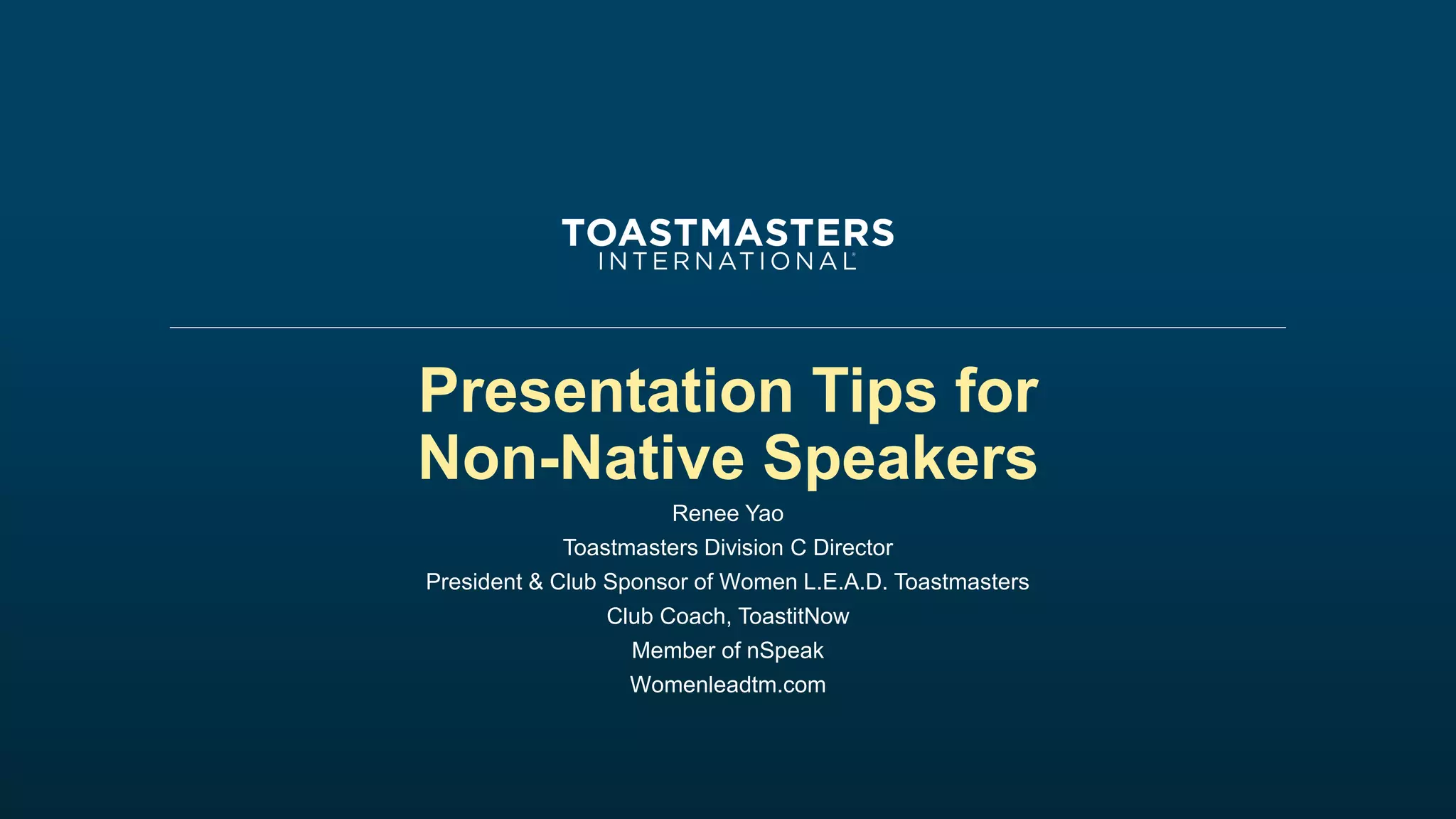 Presentation tips for non native speakers | PPTX