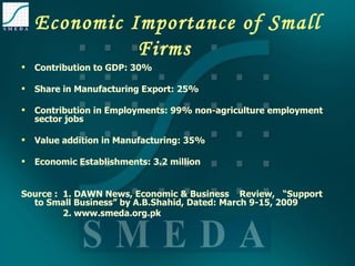 SMEDA | PPT | Small and Medium-sized Business | Business