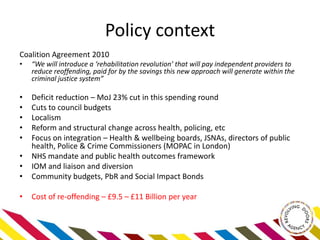 Tackling the multiple and complex needs of short sentenced prisoners | PPT