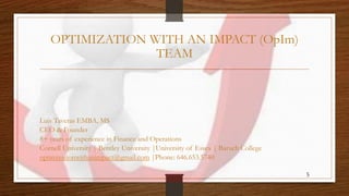 Optimization with an Impact (OpIm) | PPT
