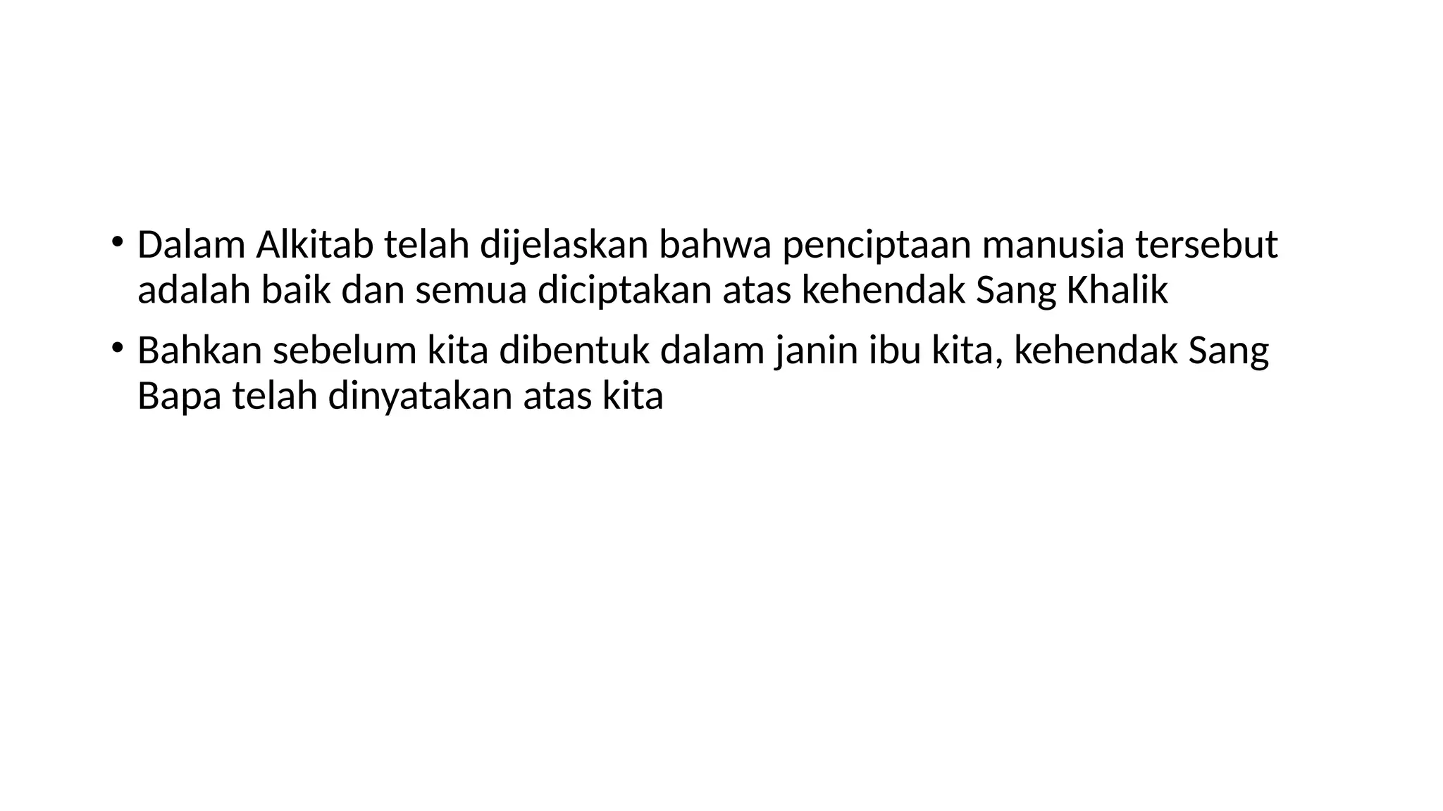 Penciptaan Pencipta terhadap manusia yang | PPT