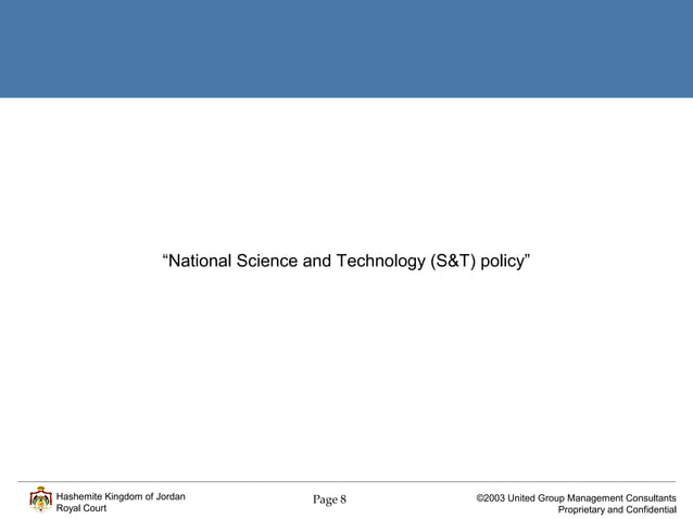 Presentation to Jordanian Royal Court - 2003 | PPT