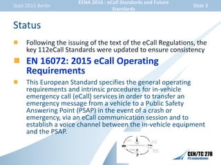EENA 2016 - Standards Update (3/3) | PDF