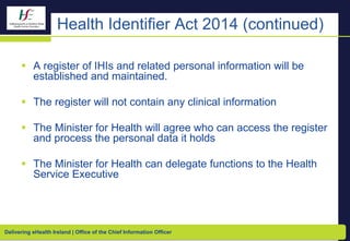 Individual Health Identifier (Ireland) - Privacy Impact Assessment | PDF