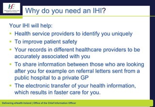Individual Health Identifier (Ireland) - Privacy Impact Assessment | PPT