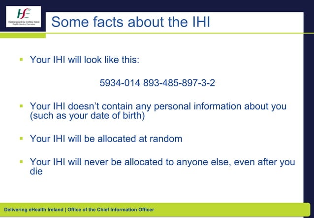 Individual Health Identifier (Ireland) - Privacy Impact Assessment | PPT