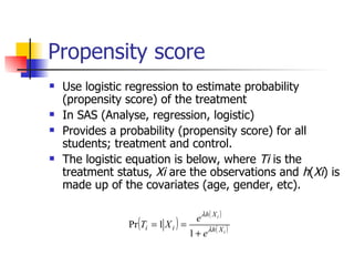 Propensity Score Matching Using SAS Enterprise Guide | PPT