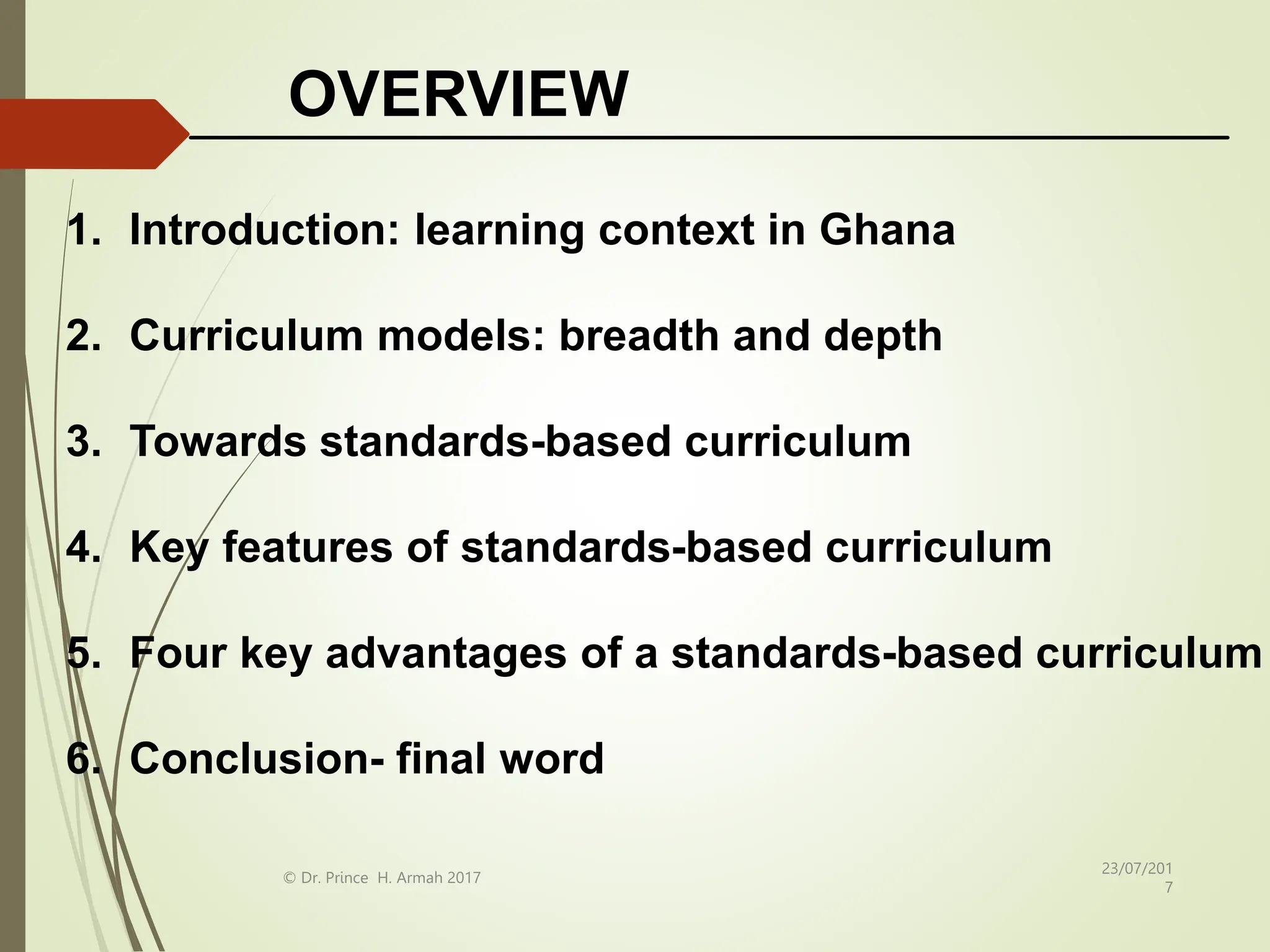 Decision on Curriculum Change Path: Towards Standards-Based Curriculum ...