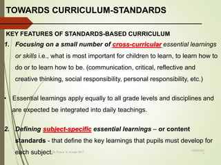 Decision on Curriculum Change Path: Towards Standards-Based Curriculum ...