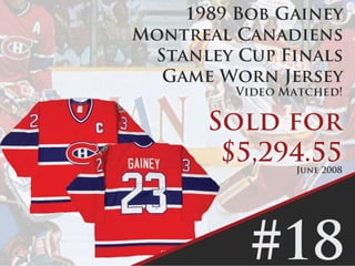 20 Most Expensive Stanley Cup Game Equipment Ever Sold by Classic ...