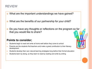 Parent presentation writing | PPT