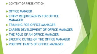 office manager | PPT