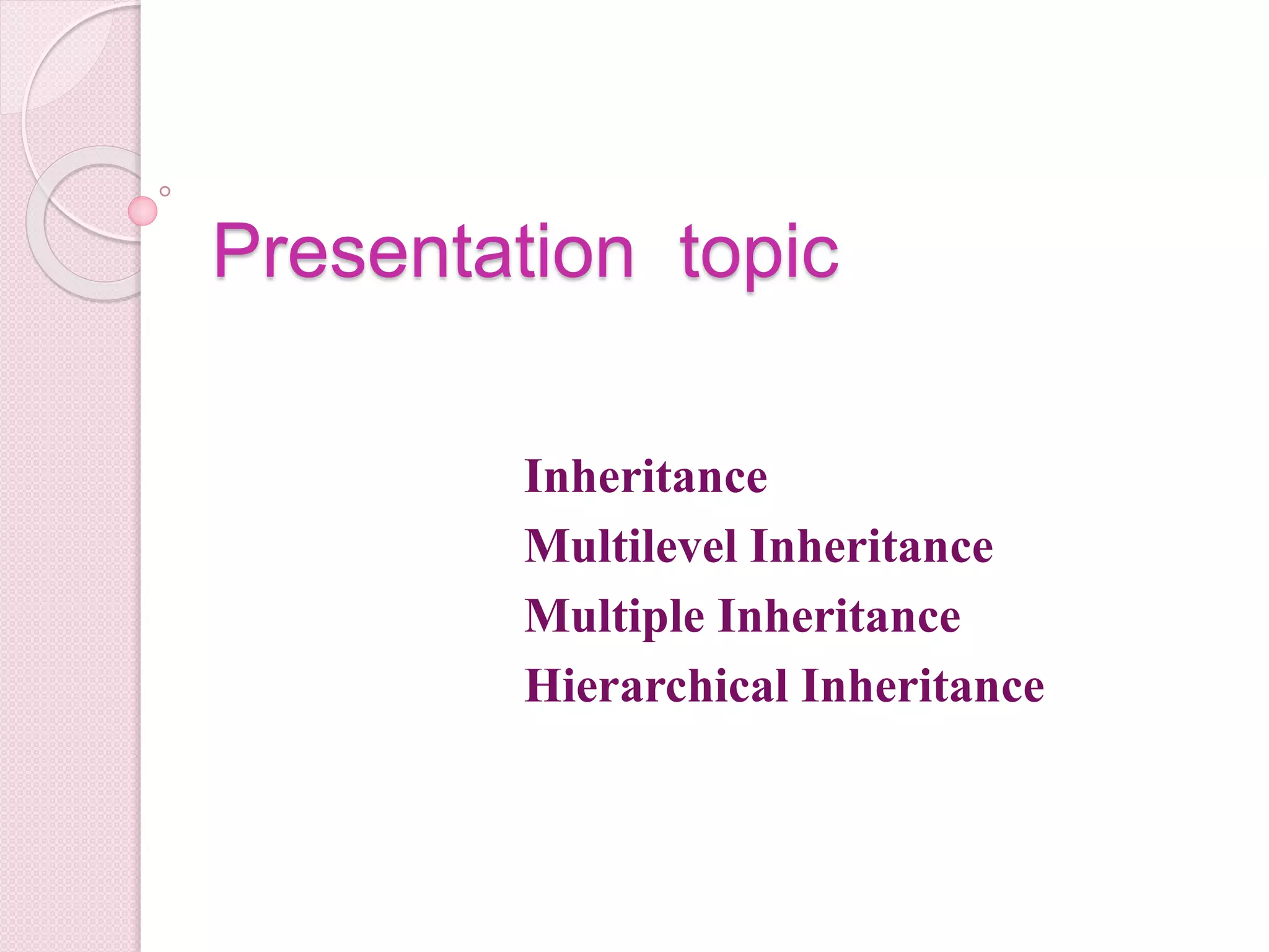 Inheritance In C Ppt 5400