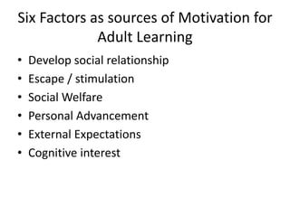 Adult Learning Theory | PPTX