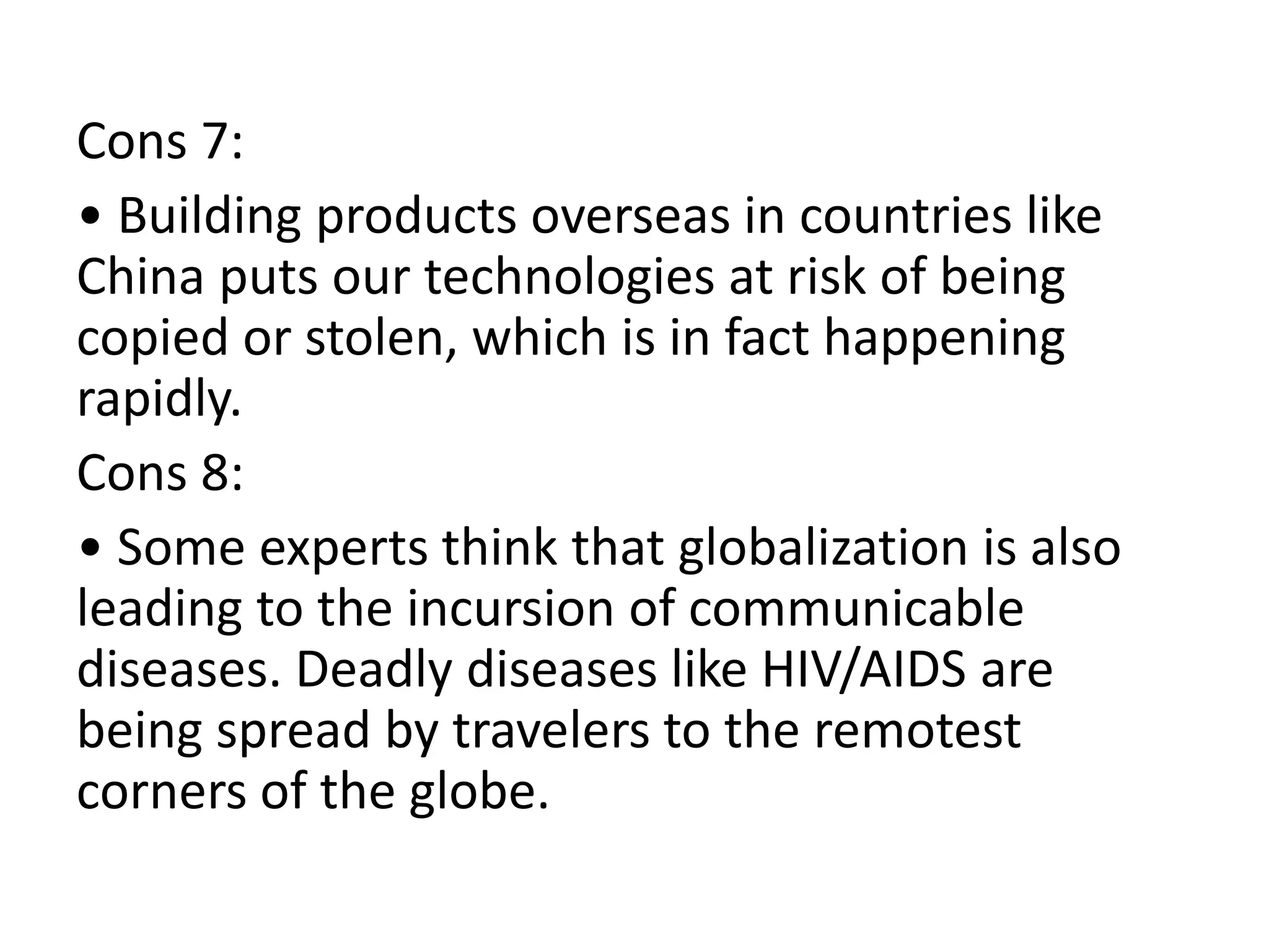 pros and Cons of Globalization | PPTX | Economy | Business and Finance