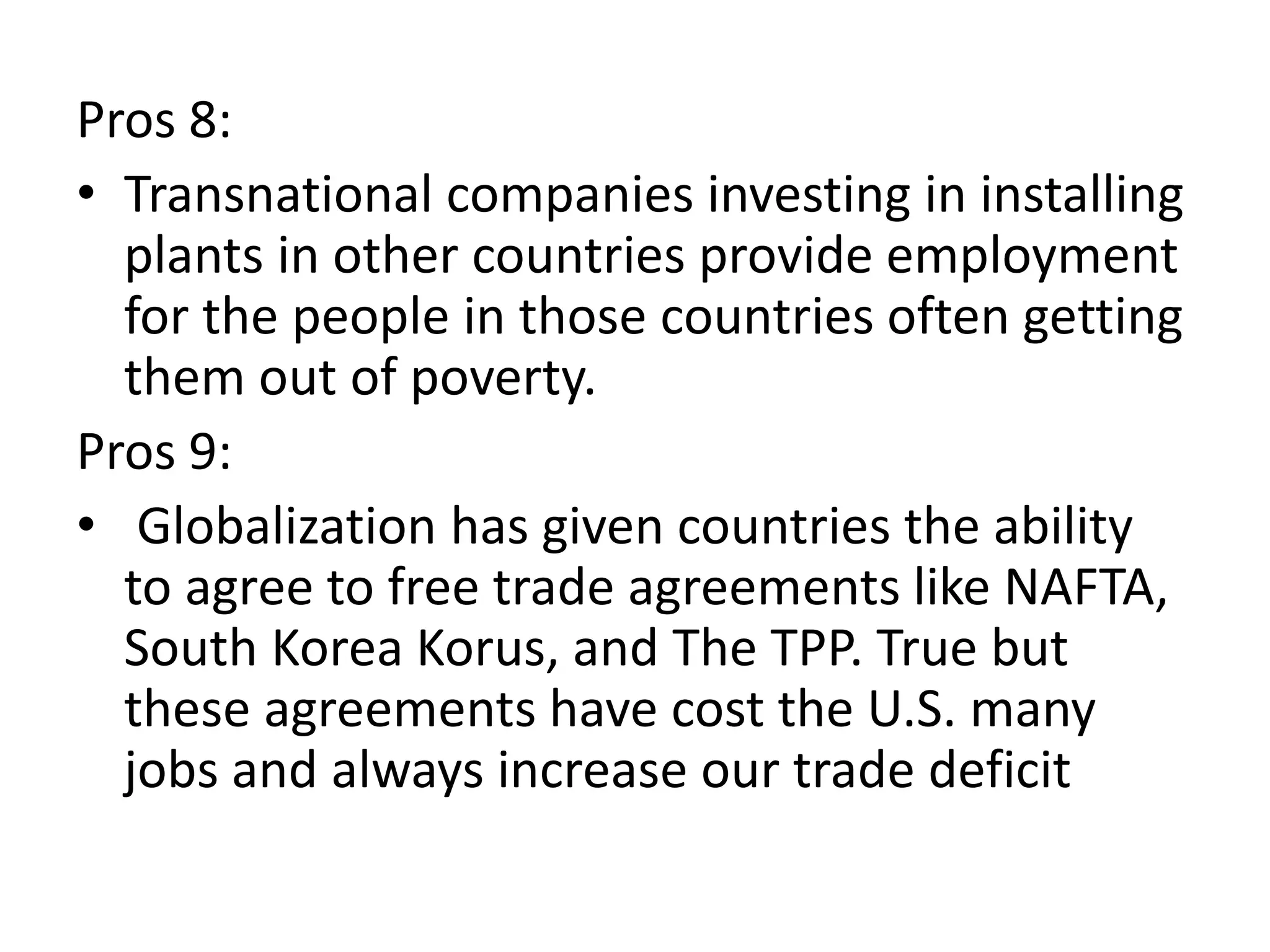 pros and Cons of Globalization | PPTX