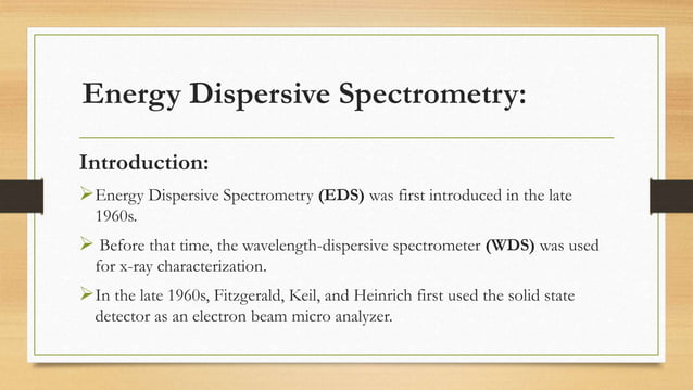 Energy Dispersive Spectroscopy | PDF | Chemistry | Science