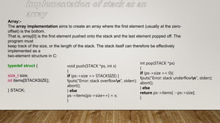 Presentation topic is stick data structure | PPT